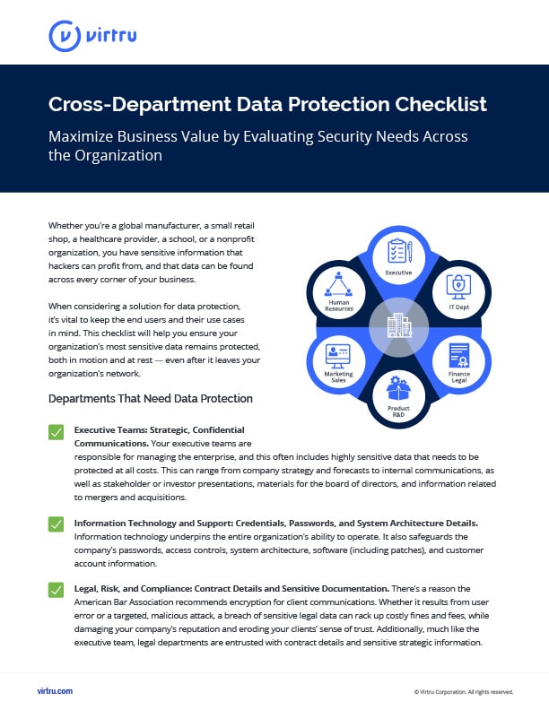 Cross-Department Data Protection Checklist